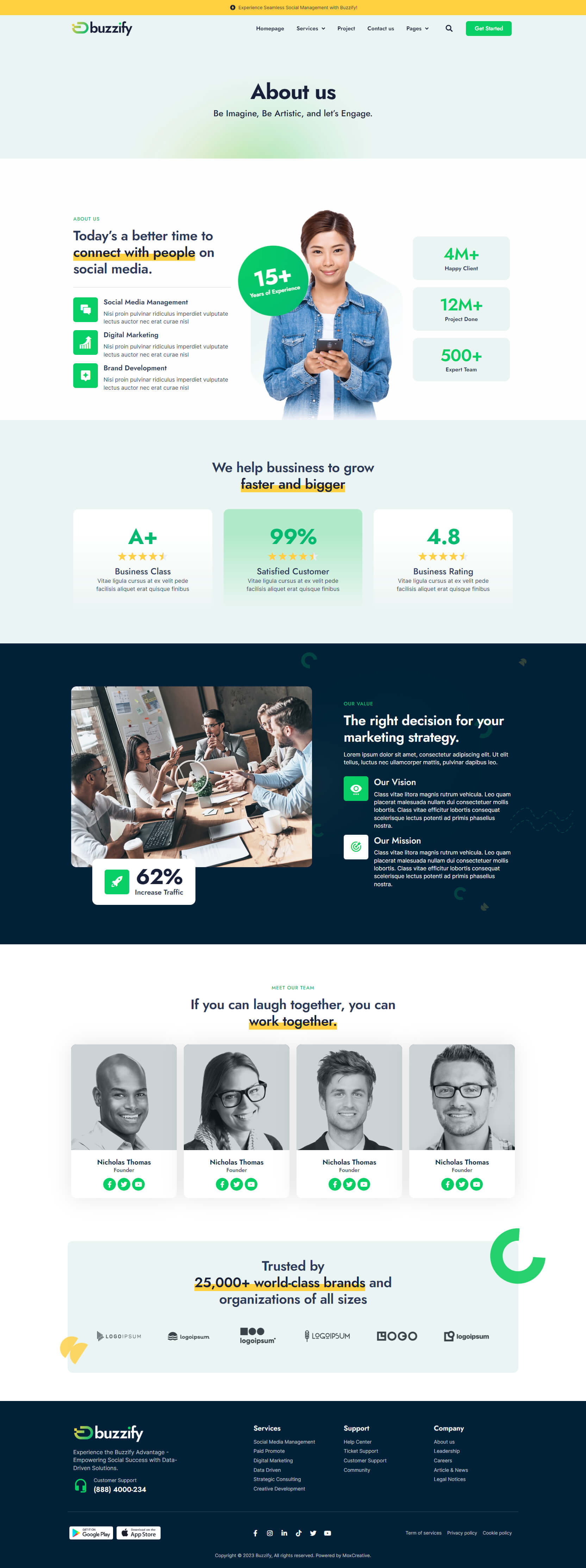 Buzzify - Social Media Marketing Agency Elementor Template Kit by moxcreative
